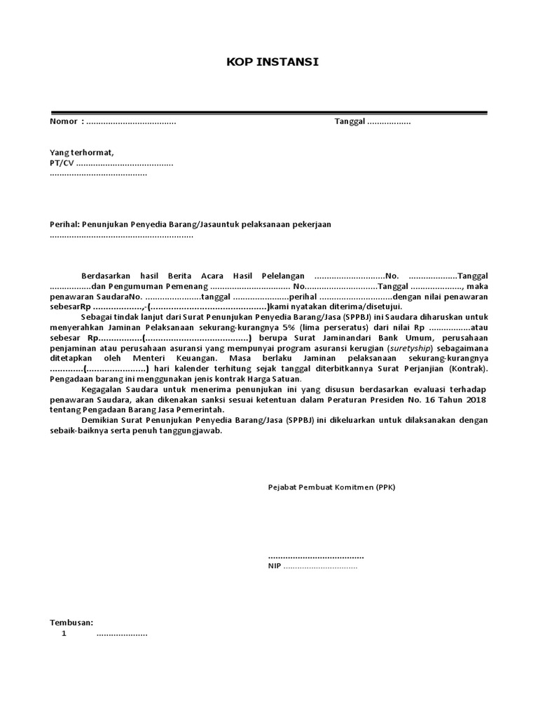 Draft Kontrak Pengadaan Atk Tahun 2021 | PDF