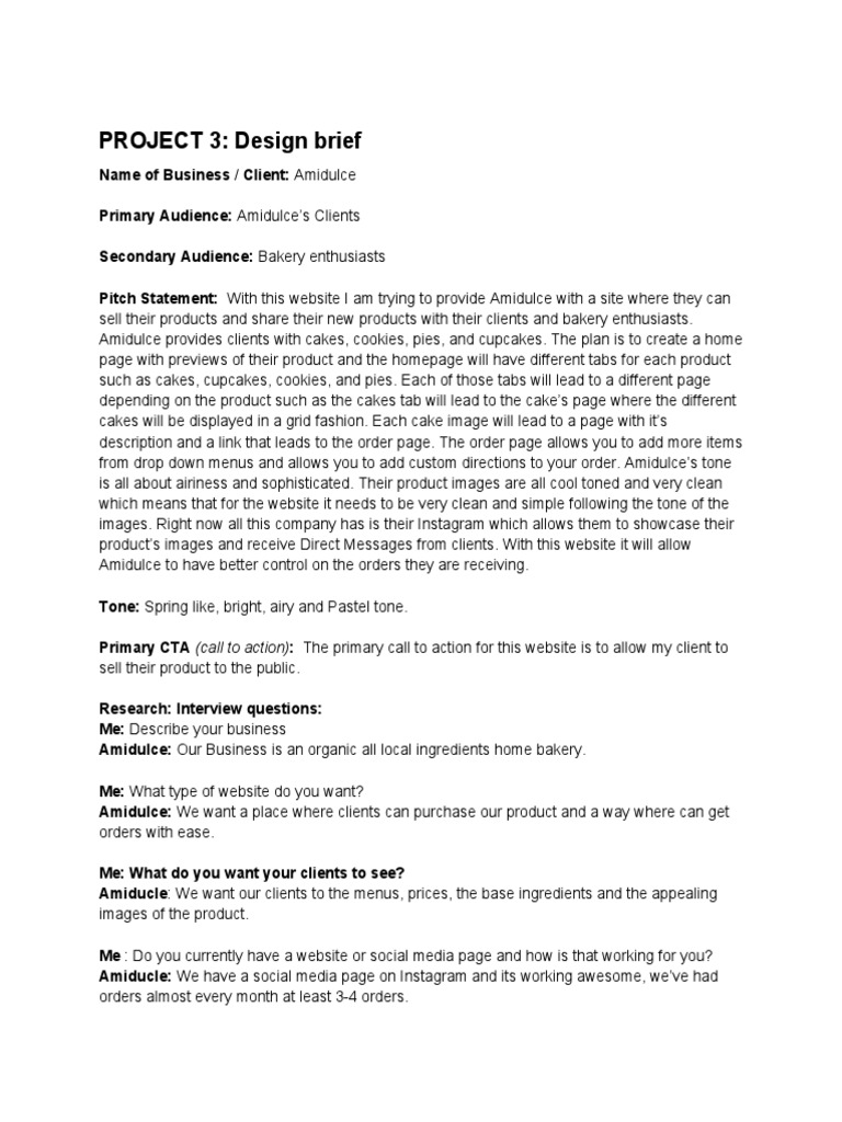 PROJECT 3: Design Brief | PDF