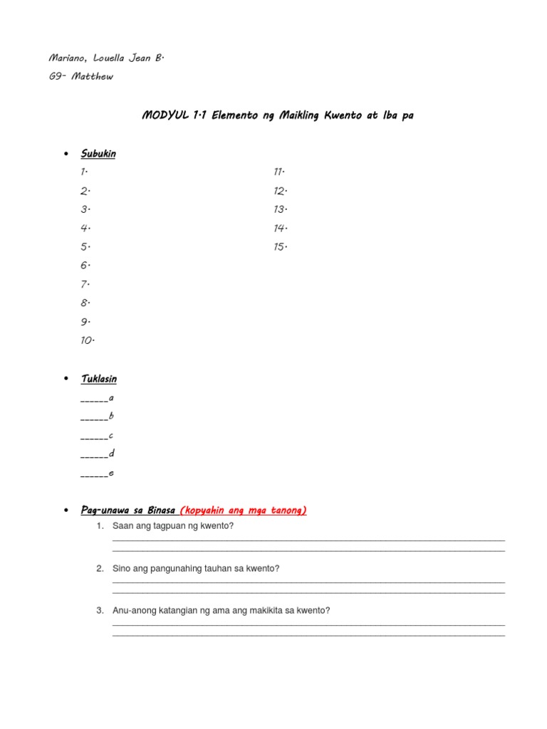 Gabay Sa Pagsagot Sa MODYUL 1 at 2 | PDF
