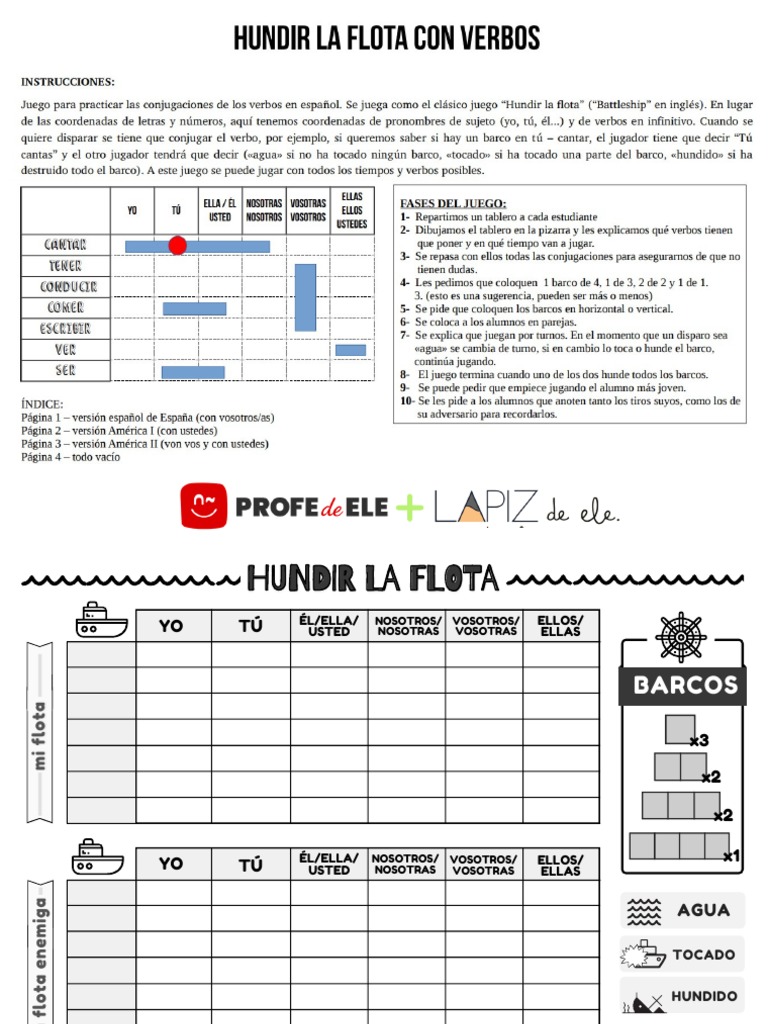 Plantilla para Hundir la Flota PDF | PDF
