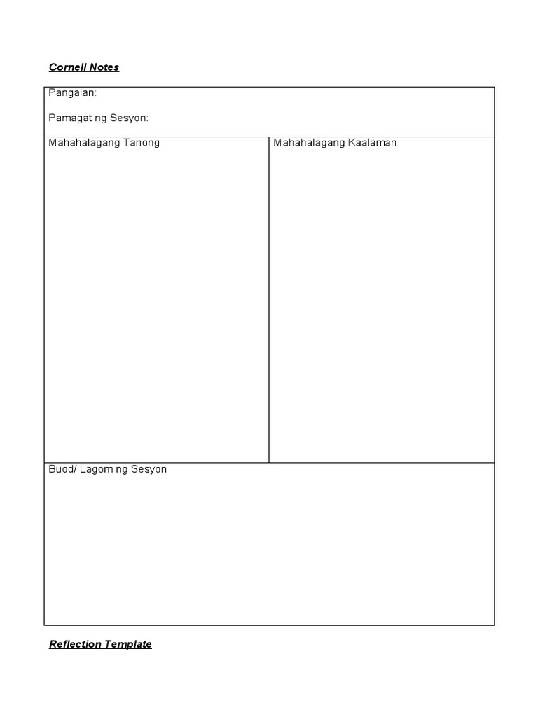 Session 4 - Reflection Template at Lagom | PDF