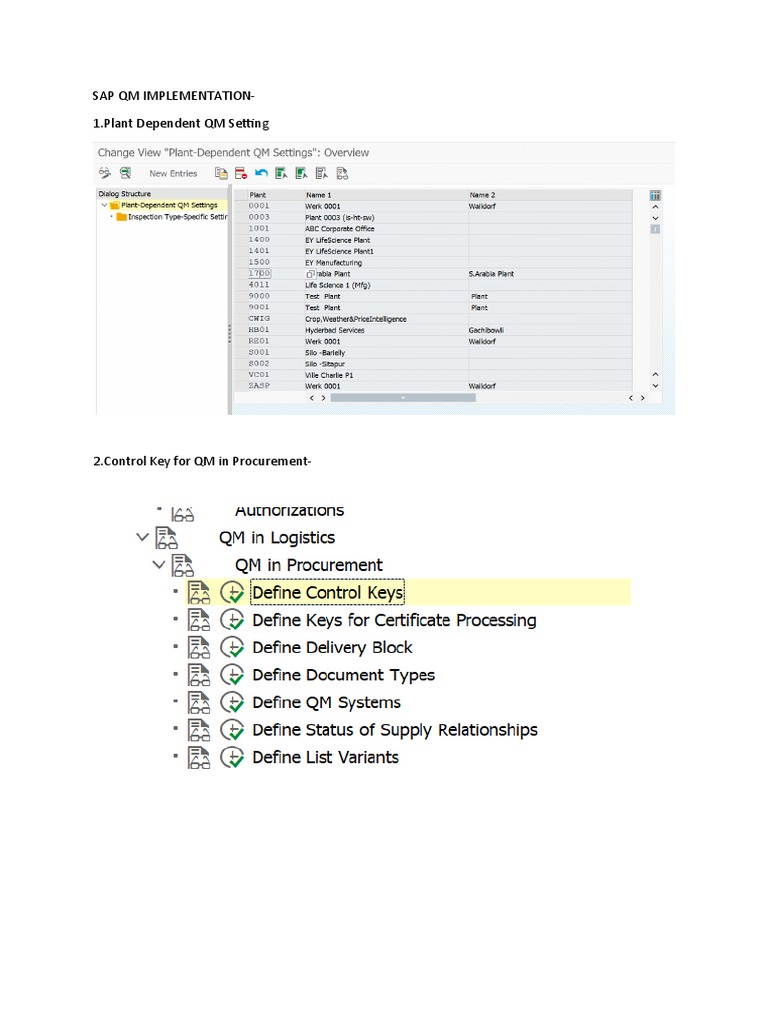 Check List For SAP QM Configuration | PDF | Science & Mathematics ...