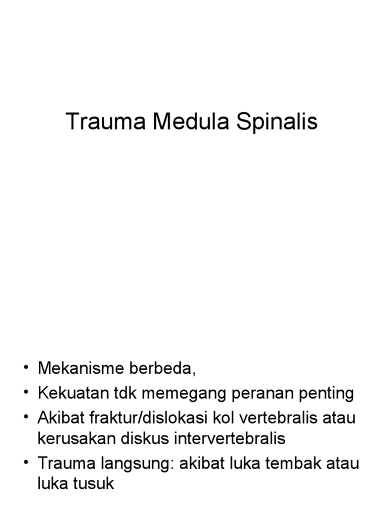 Trauma Medula Spinalis | PDF