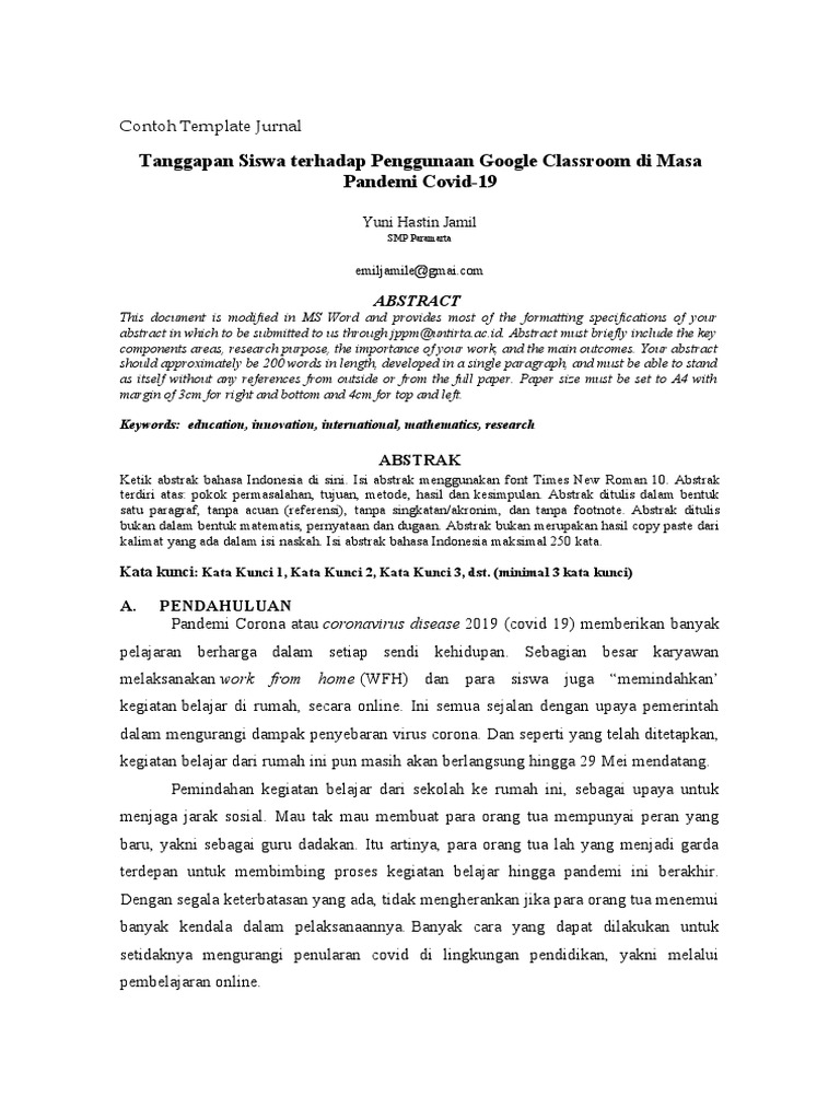 Contoh Template JPPM | PDF