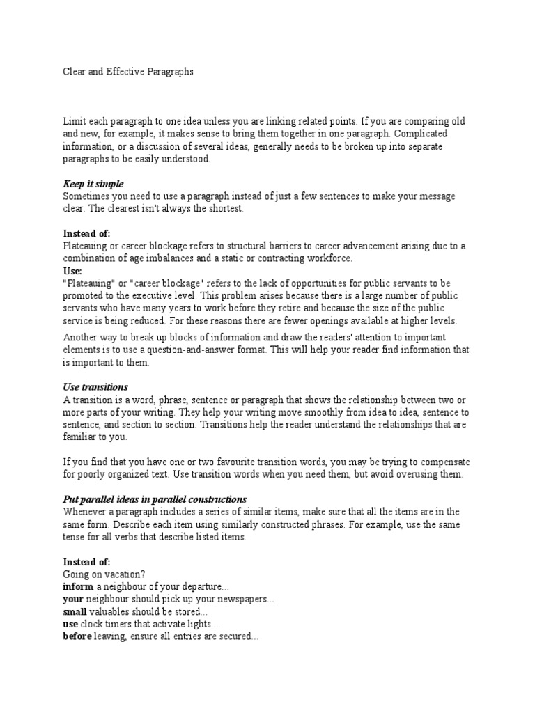 Clear and Effective Paragraphs | PDF | Typefaces | Human Communication