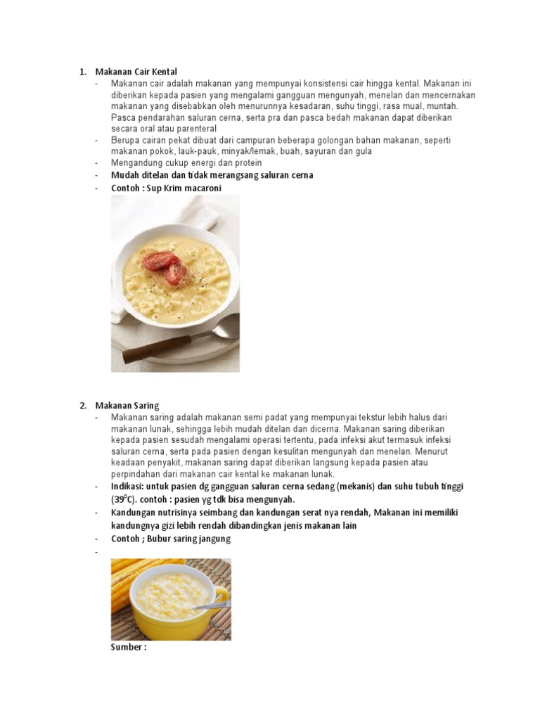 Makanan Cair Kental Dan Saring | PDF