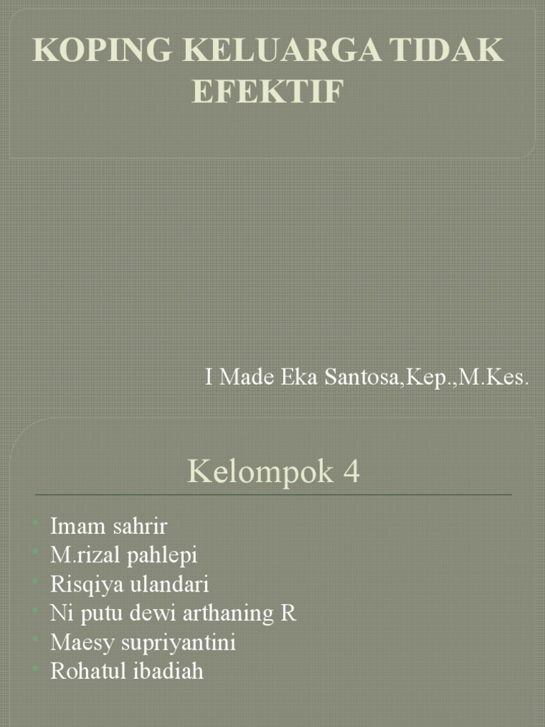 Koping Keluarga Tidak Efektif | PDF