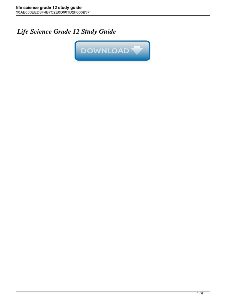 Life Science Grade 12 Study Guide | Download Free PDF | Test ...