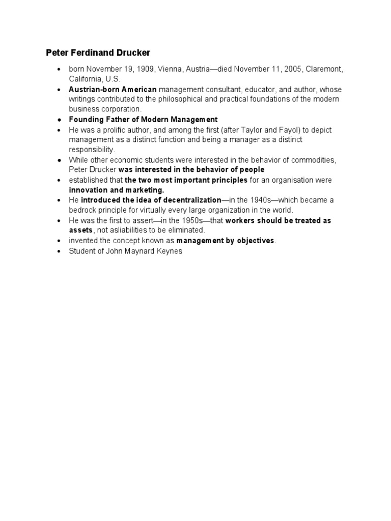 Peter Ferdinand Drucker: Innovation and Marketing | PDF | Finance ...