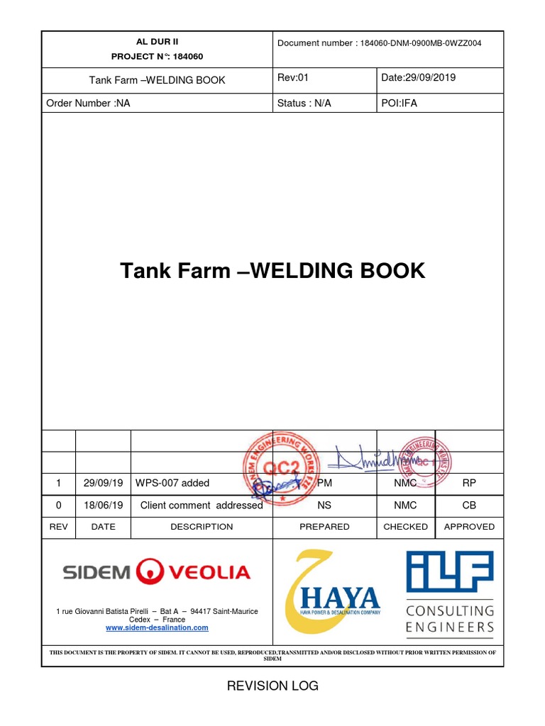 Welding Maps for Tank Farm Project 184060 | PDF | Nature