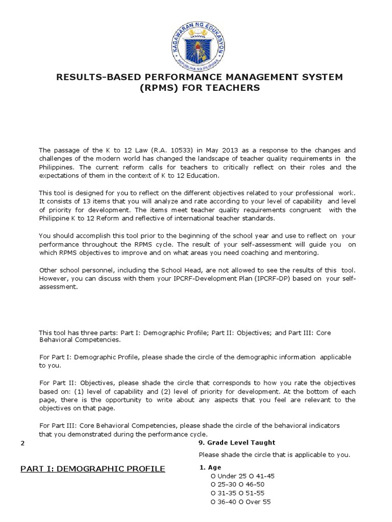 (Appendix 5) SAT-RPMS For T I-III SY 2020-2021 in The Time of COVID-19 ...