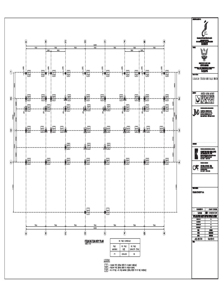 Piling Layout Plan (Dewan & Grandstand) | PDF