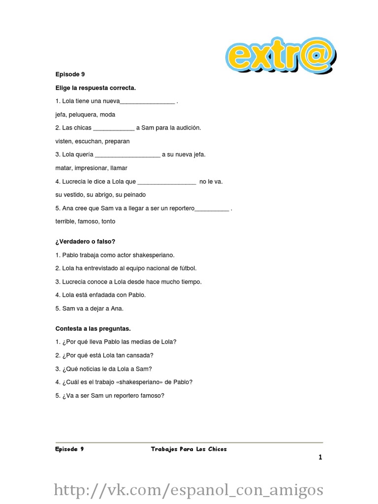 Cuestionario de "Trabajos Para Los Chicos" | PDF | Hogar, jardinería y ...
