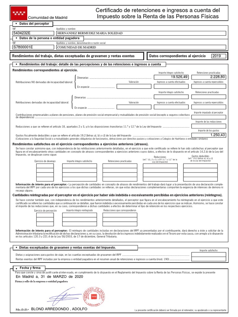 Modelo 190 | PDF | Bienestar | Impuestos