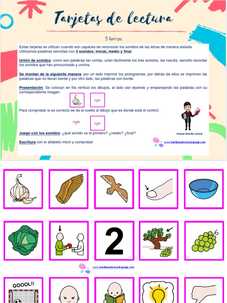 Tarjetas de palabras de 3 sonidos para niños | PDF
