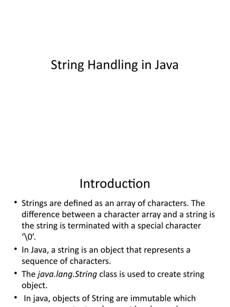 String Handling in Java | PDF | String (Computer Science) | Constructor ...