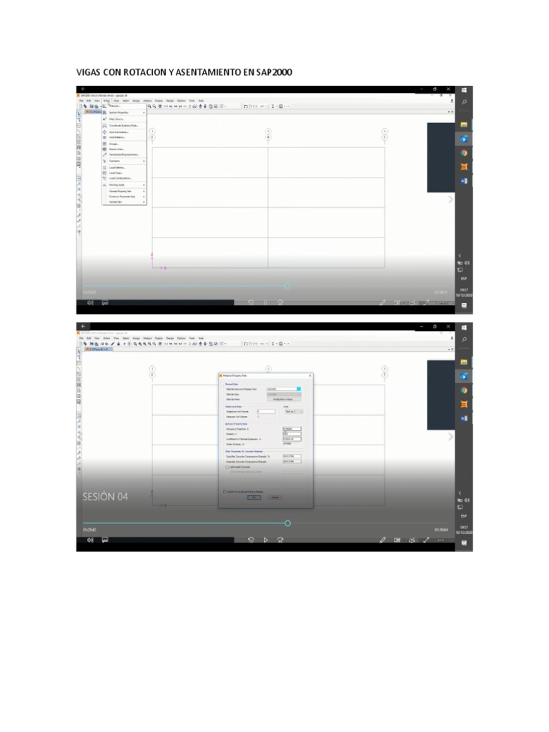 Vigas Con Rotacion y Asentamiento en Sap2000 | PDF