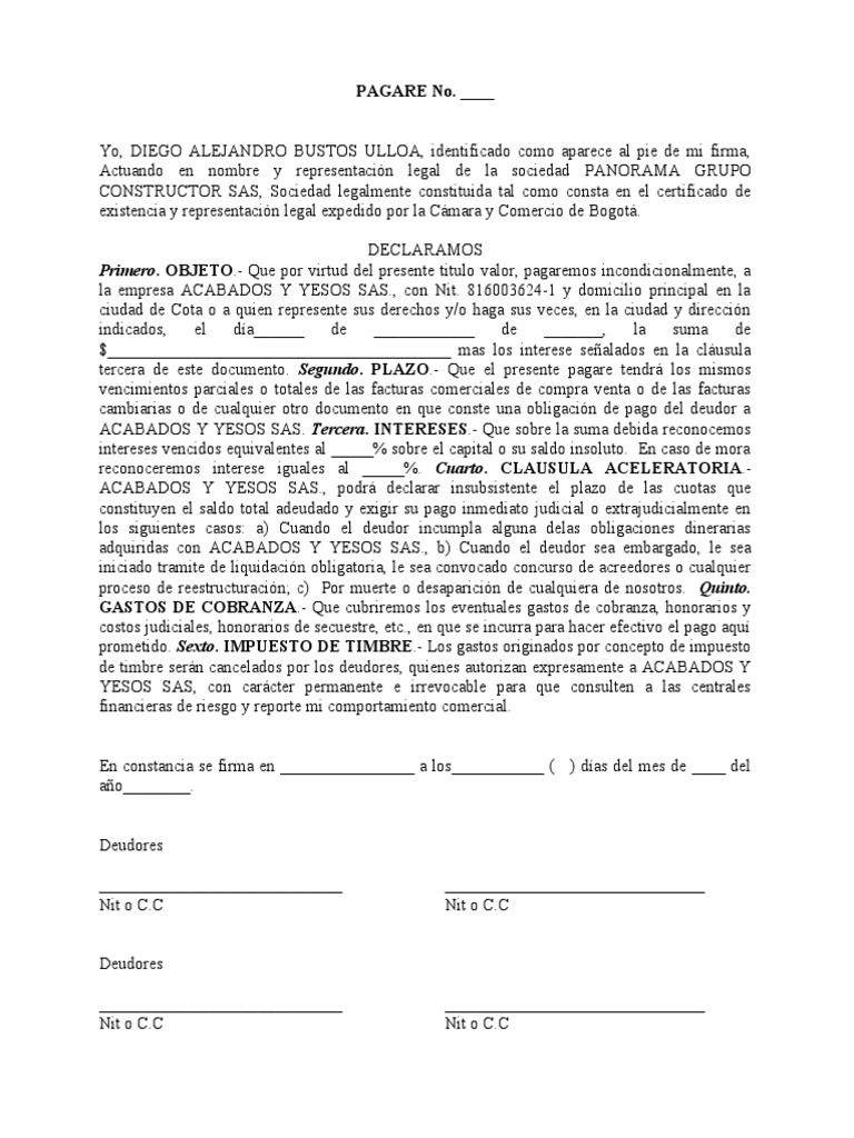 Formato Pagare | PDF