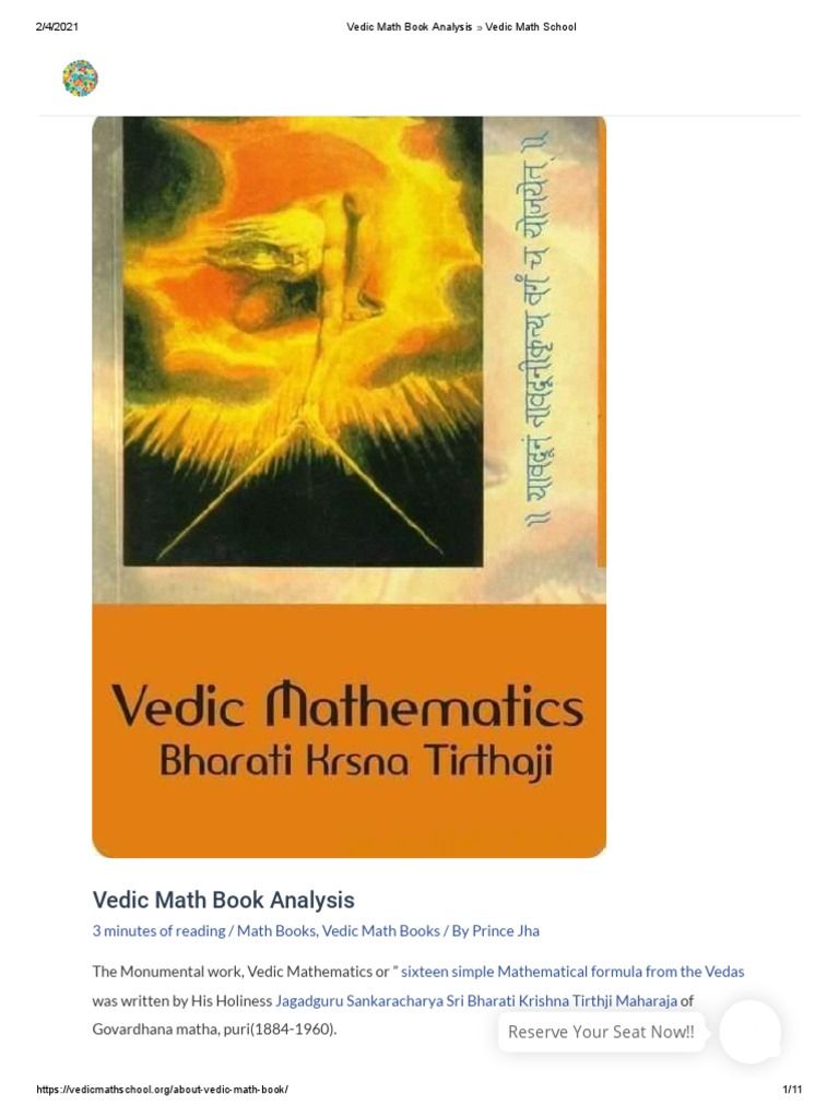Vedic Math Book Analysis Vedic Math School | PDF | Vedas | Numbers