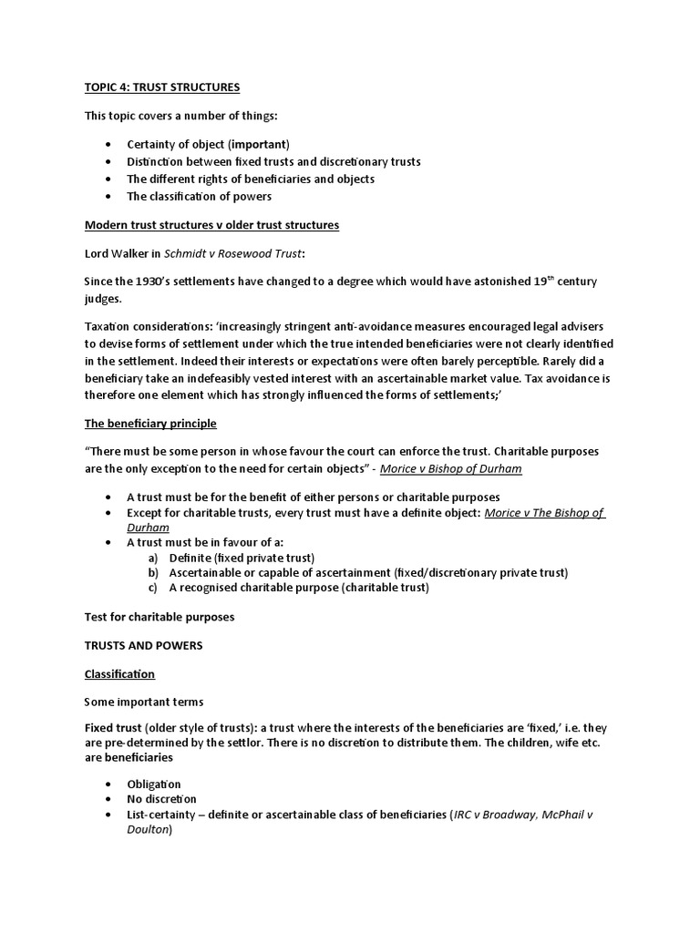 Understanding Trust Structures | PDF | Trust Law | Trustee