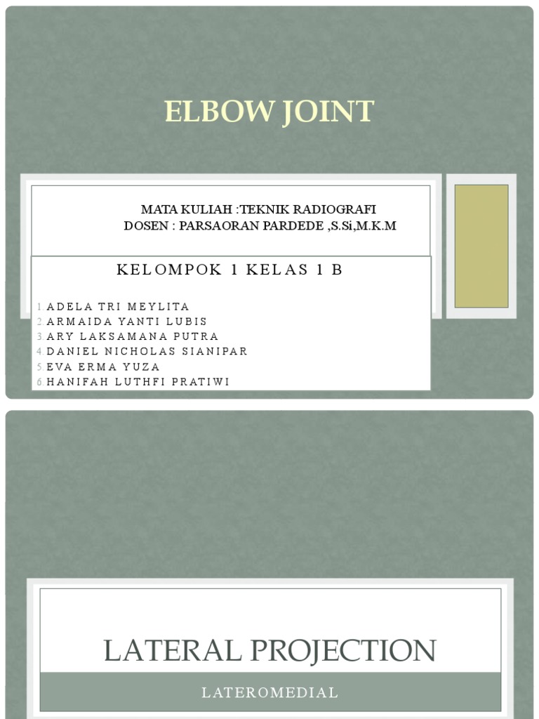 Pemeriksaan Radiografi Untuk Elbow Joint | PDF