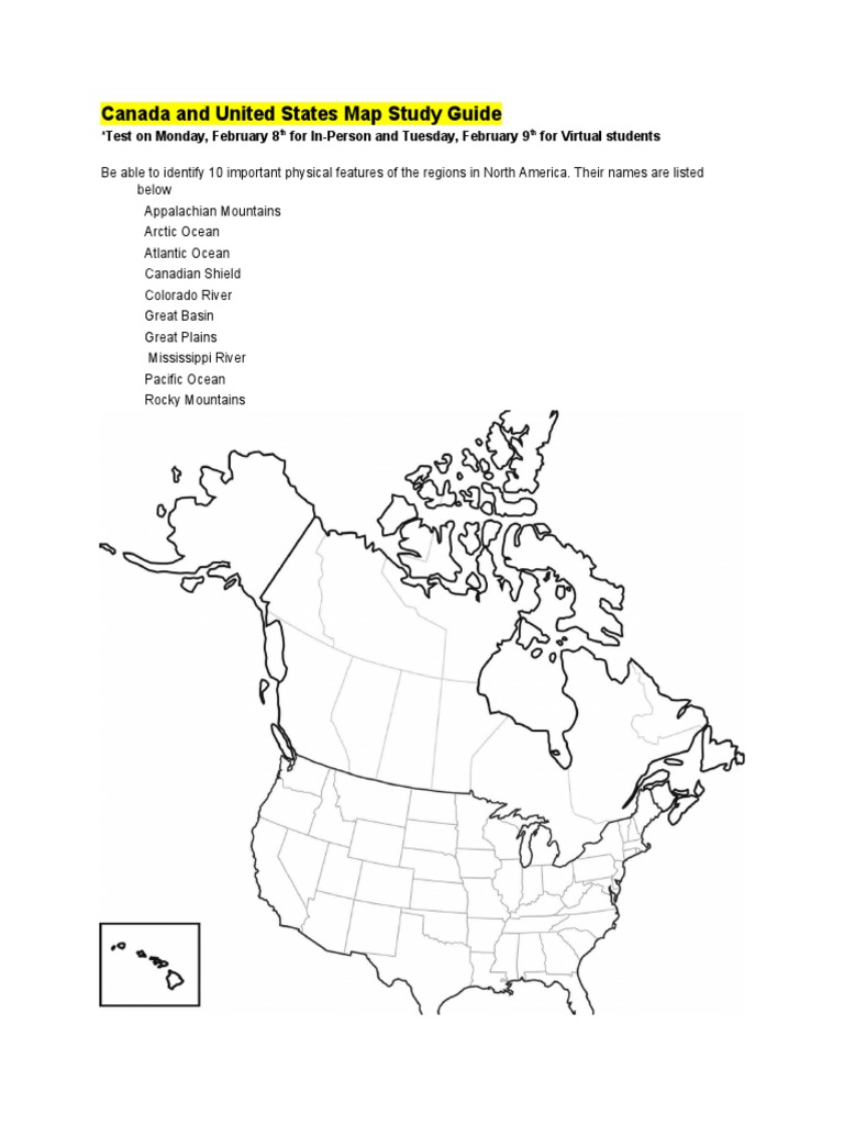 US and Canada Physical Features Guide | PDF | Travel