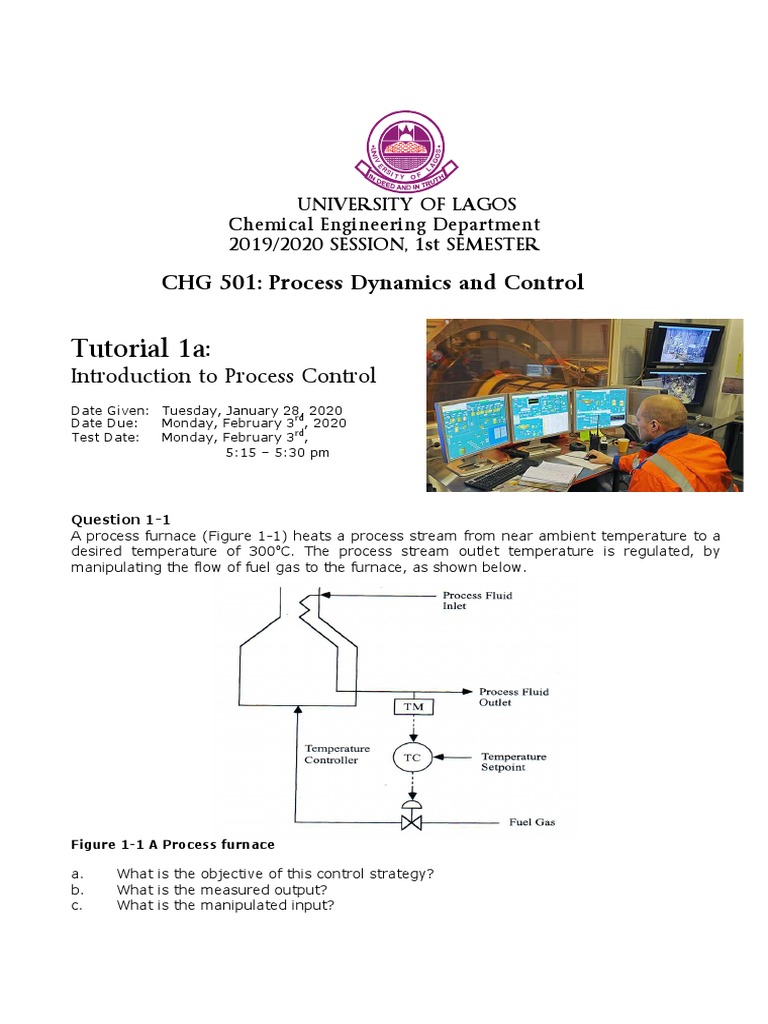 Tutorial 1a:: CHG 501: Process Dynamics and Control | PDF | Chemical ...