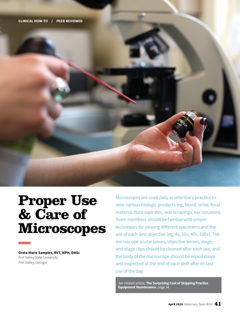 Proper Use and Care of The Microscope | PDF | Staining | Microscope