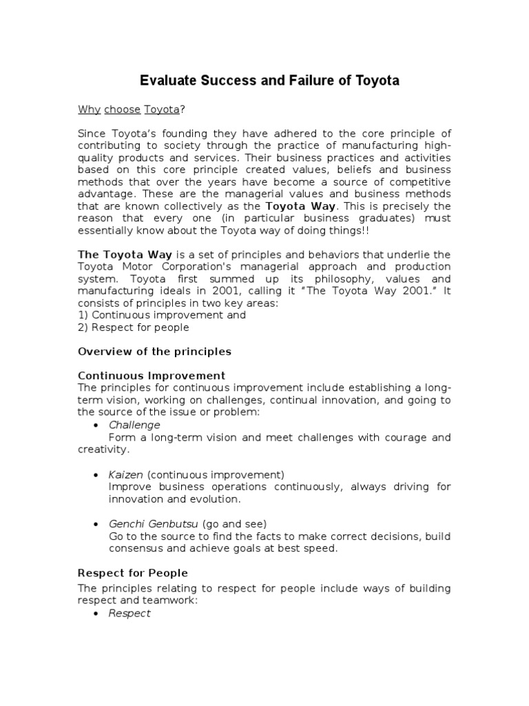 Success and Failure of Toyota | PDF | Cognitive Science | Business