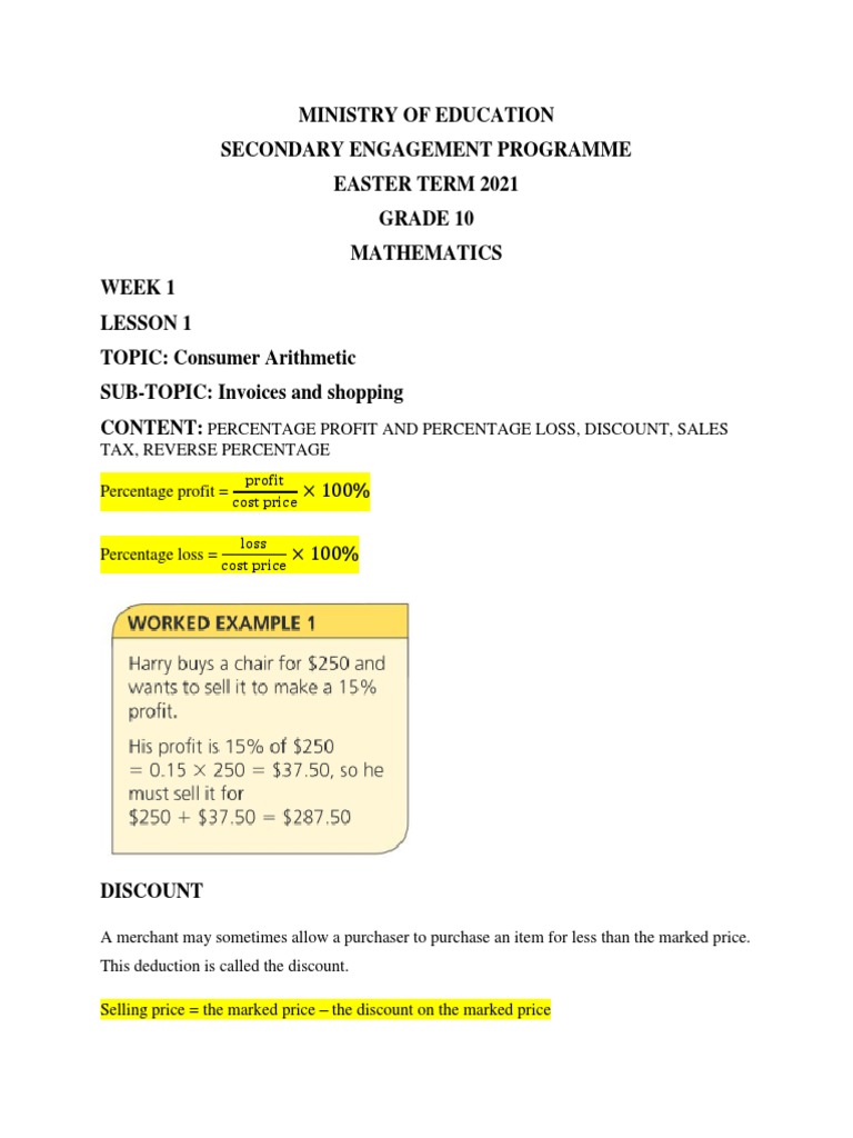 Mathematics Grade 10 Weeks 1 - 4 | Download Free PDF | Trigonometric ...