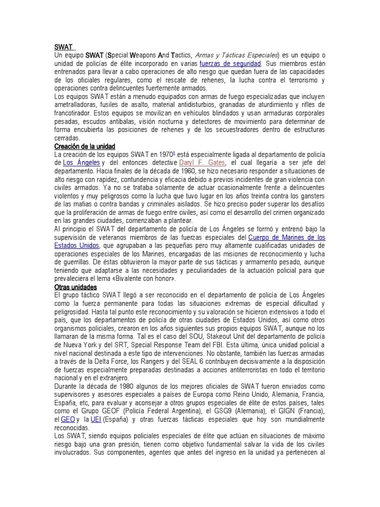 SWAT | PDF | Aplastar | Crimen y violencia