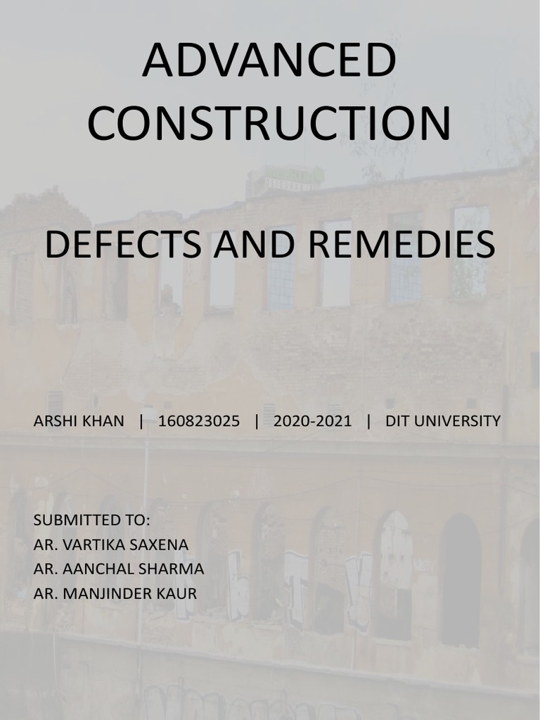 Causes of Decay of Buildings | PDF