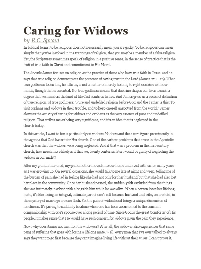 Caring For Widows | PDF | Christian Church | Divinity