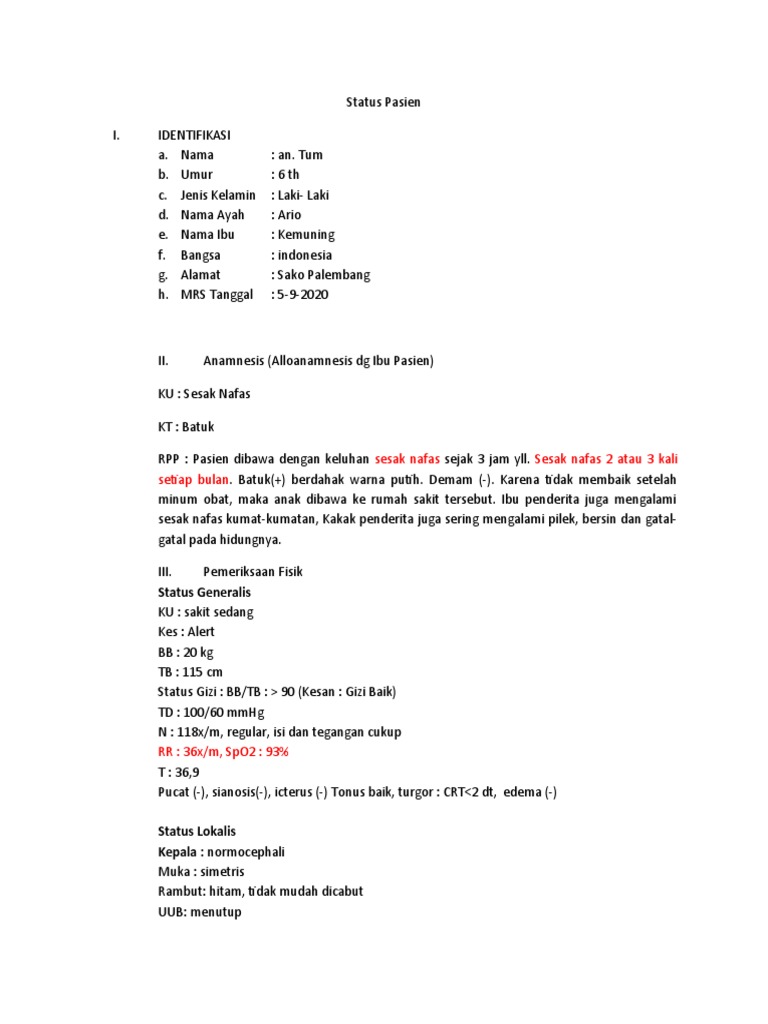 Laporan Kasus Asma Pada Anak | PDF