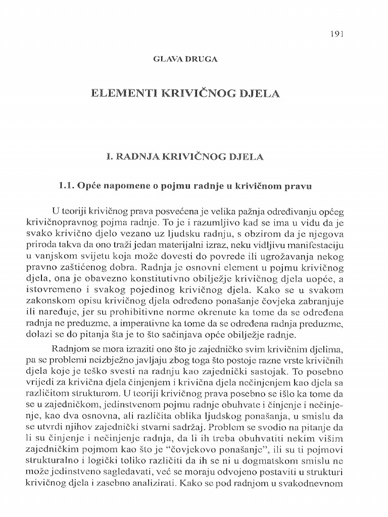 Radnja Krivicnog Djela I Krivicna Djela Cinjenja I Necinjenja - Zvonimir Tomic | PDF