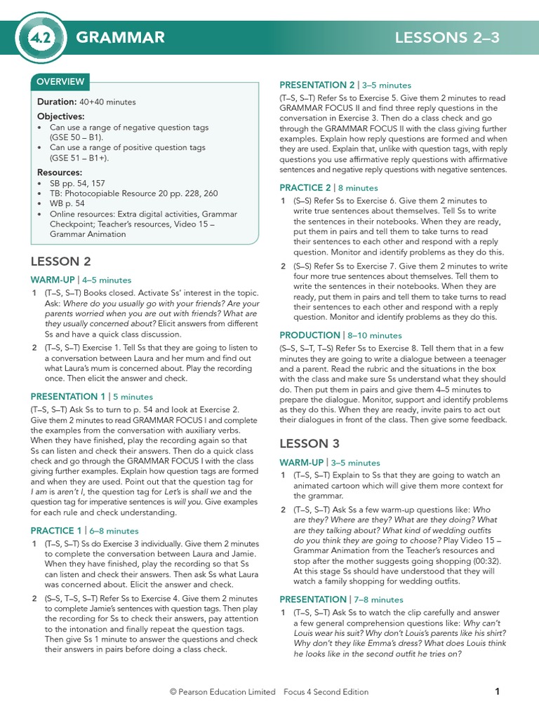 Grammar Lessons 2-3: Lesson 2 | PDF | Question | Cognitive Science