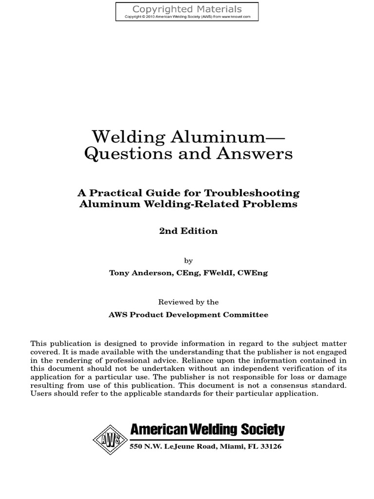 Welding Aluminum - Questions and Answers - A Practical Guide For ...