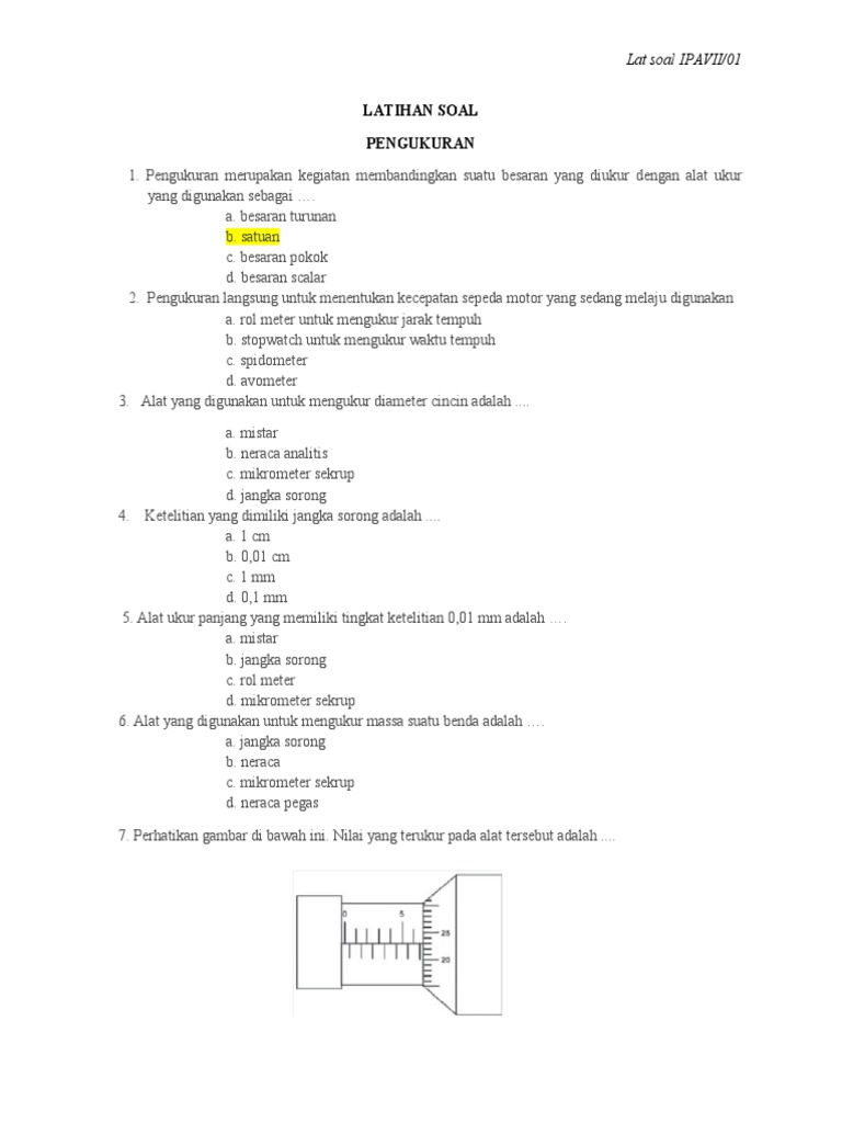 Latihan Soal Pengukuran | PDF