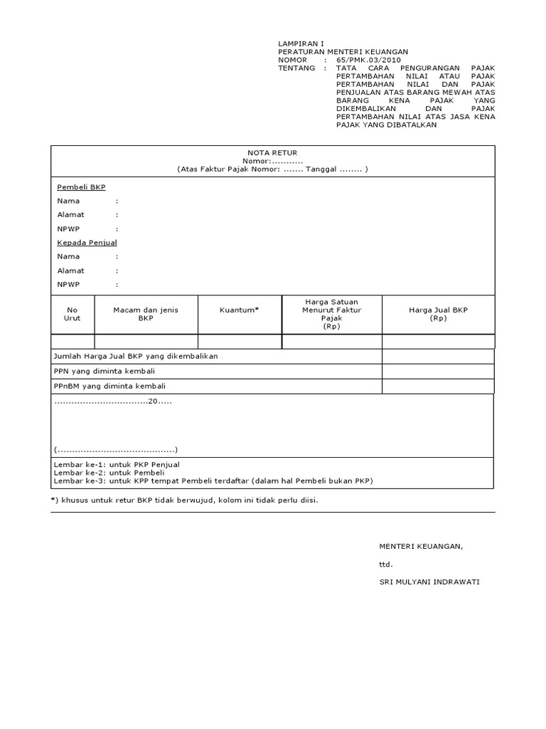 Nota Retur PPN | PDF