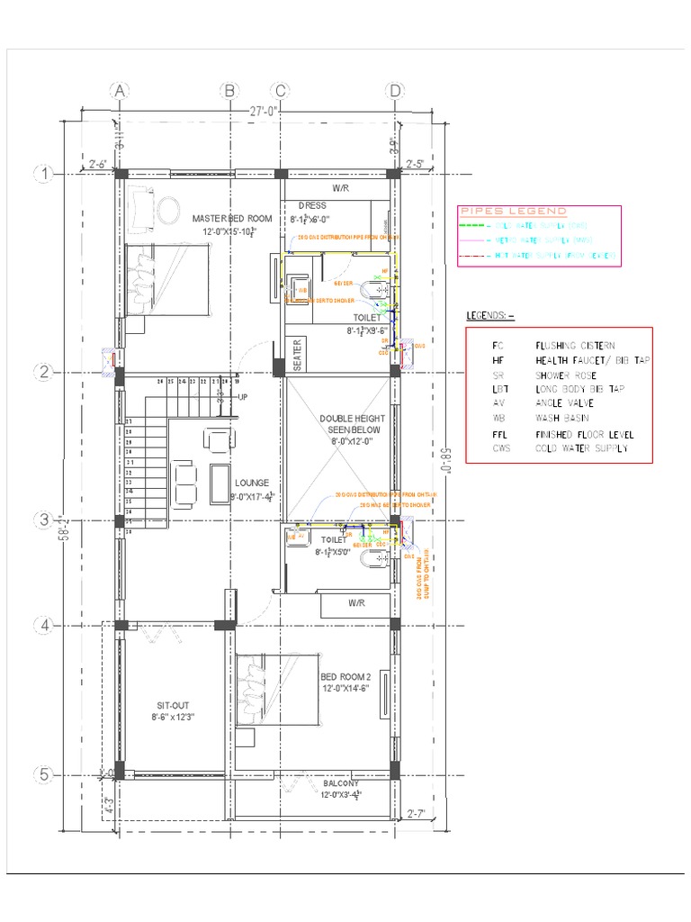 FIRST FLOOR - Plumbing Inlet Layout | PDF