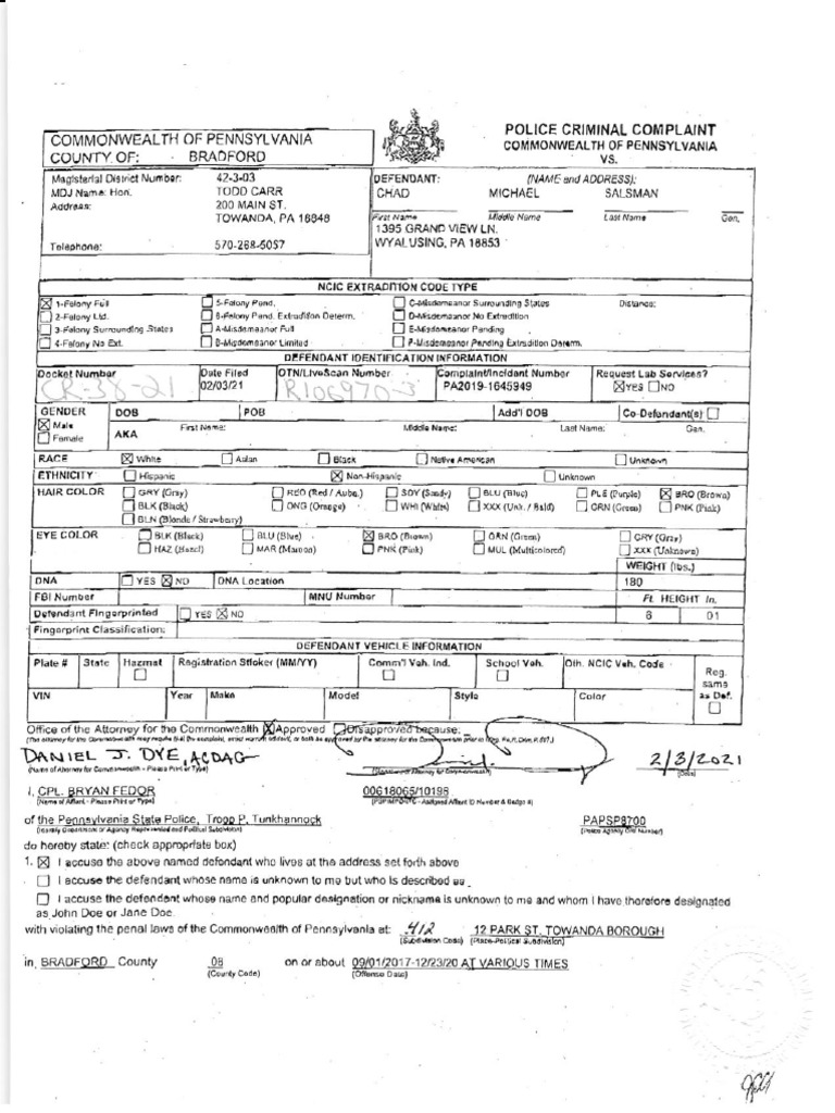 2021 02 02 Chad Salsman Complaint | PDF