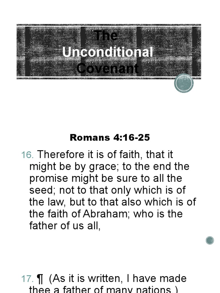 The Unconditional Covenant of God | PDF | Justification (Theology ...