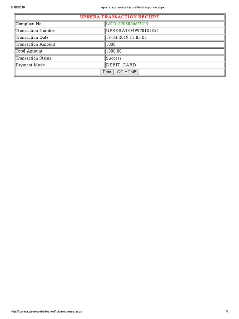 Rera Receipt | PDF | Finance & Money Management