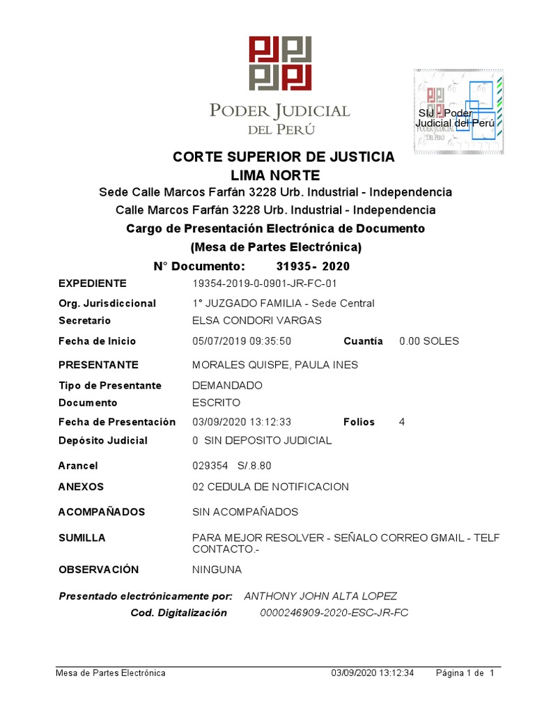 31935-2020 - Paula Ines Morales Quispe - Reg Visitas - 03set | PDF ...