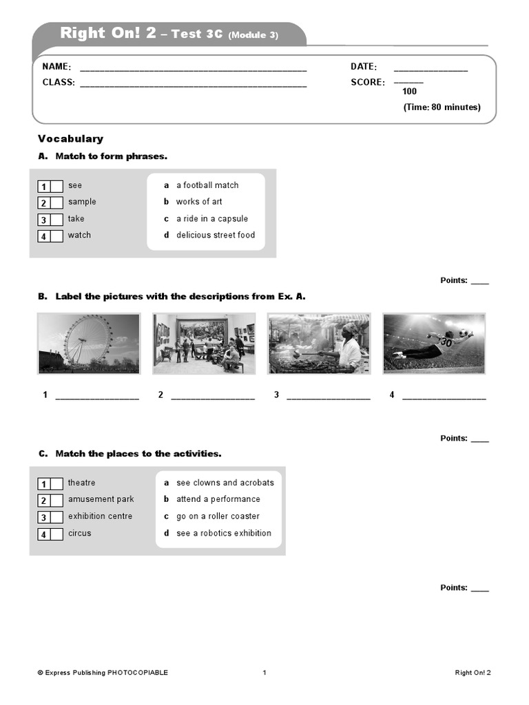 09 Right On 2 - Test 3C - Mod 3 | PDF