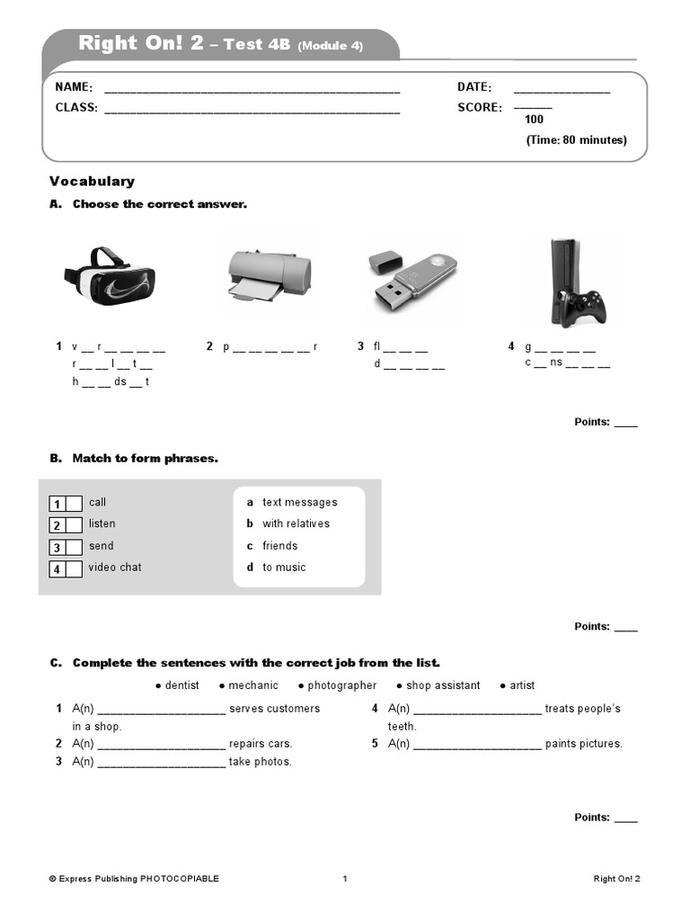 12 Right On 2 - Test 4B - Mod 4 | PDF | Smartphone | Computing