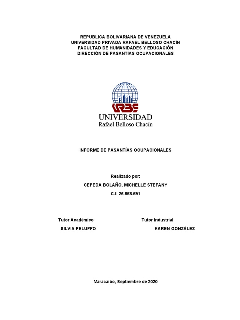 Informe de Pasatias Ocupacionales Michelle Cepeda | PDF