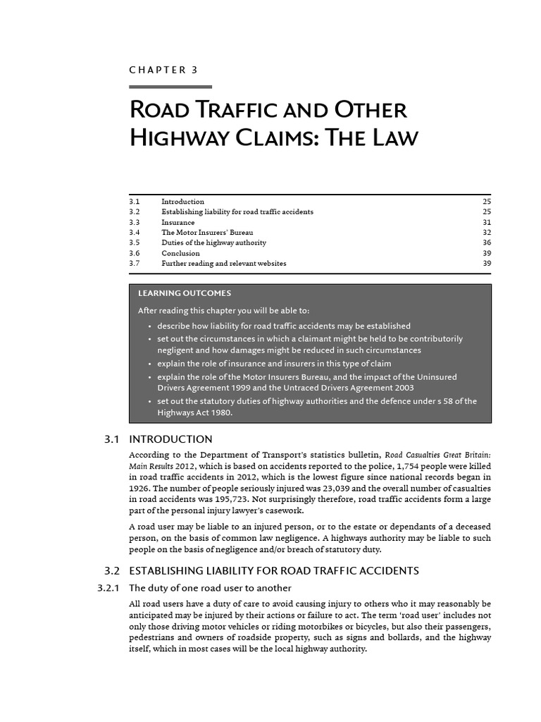 Establishing Liability in Road Traffic Accidents: An Analysis of the ...
