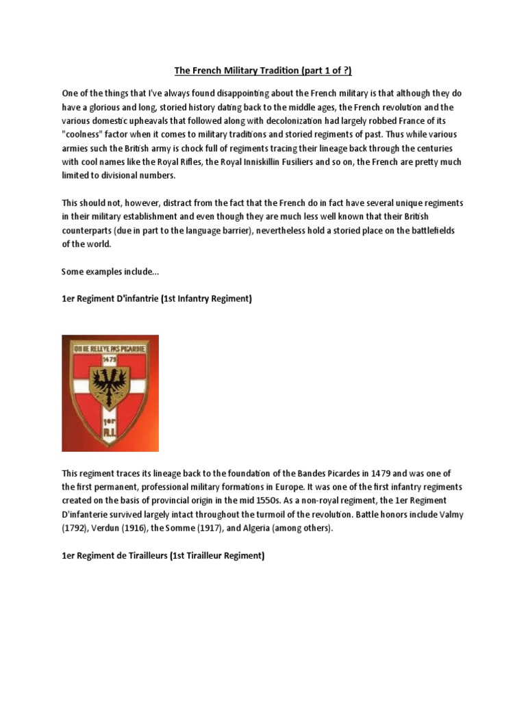 French Military Regiments Overview | PDF | Regiment | France