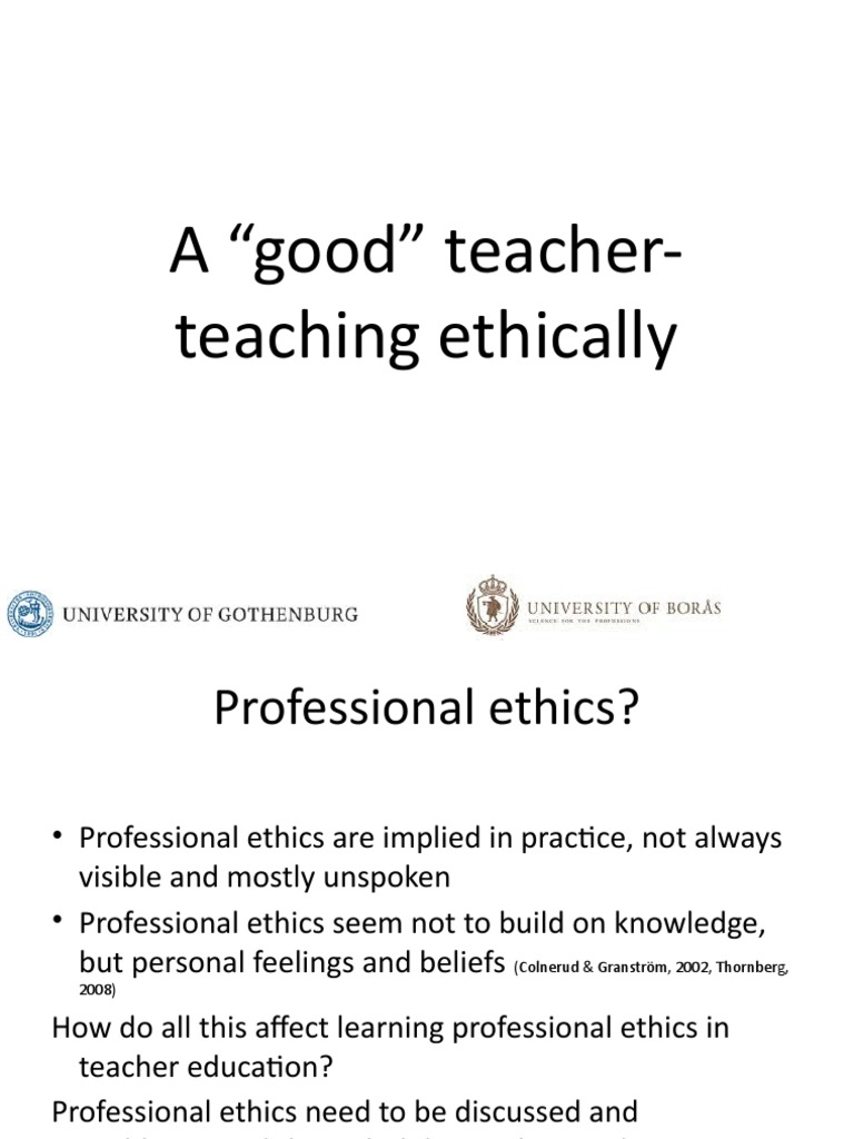 Professional Ethics in Teaching | PDF | Value (Ethics) | Pedagogy